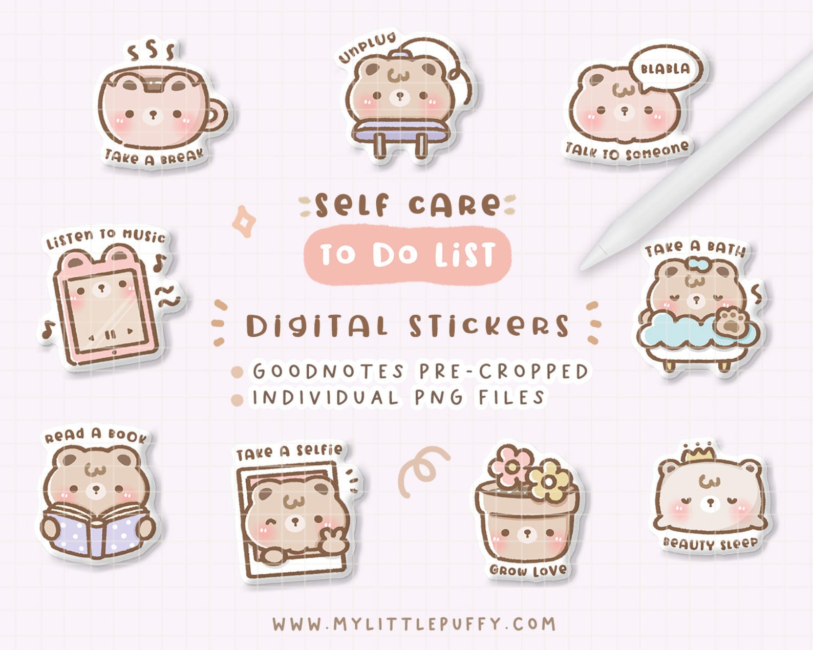 Self Care Planner Stickers/ Mental Health Digital Planner Stickers ...