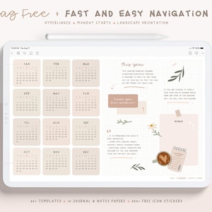 Pink Undated Digital Planner/ Goodnotes Planner/ Daily Digital Planner ...