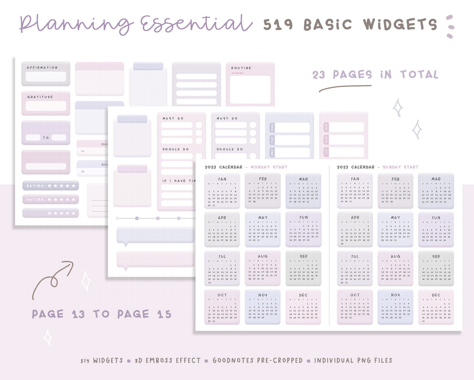 Digital Planner Widgets/ Digital Planner Stickers/ Purple - Etsy