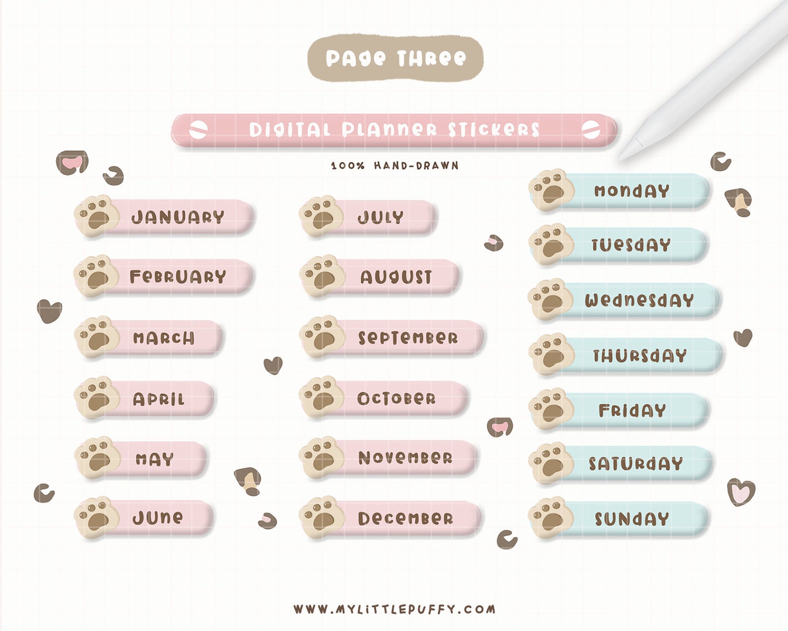Kawaii Digital Planner Stickers for Goodnotes Planner/ - Etsy