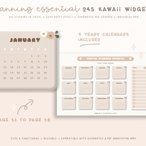 Kawaii Digital Widgets/ Cute Digital Planner Stickers/ Digital Sticker ...