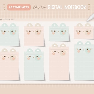 Cute Cat Digital Notebook/ Hyperlinked Digital Notebook/ 12 Sections ...