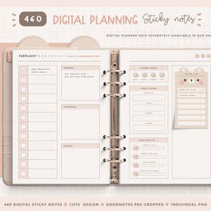 Cute Bear Digital Stickers/ Cute Digital Sticky Notes/ Kawaii Digital ...