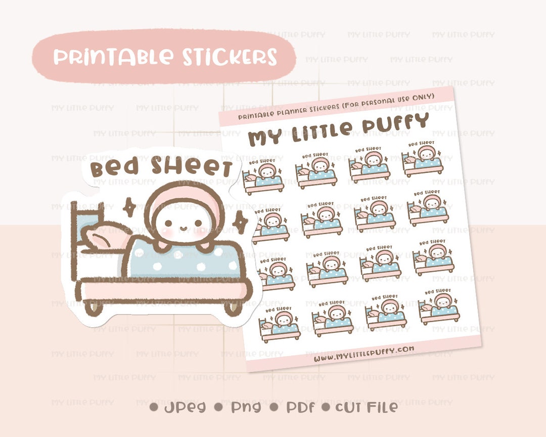 Bed Sheet Printable Planner Stickers/ House Chores Planner Stickers ...