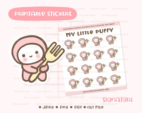 Cute Meal Time Printable Planner Sticker/ Meal Time Planner | Etsy