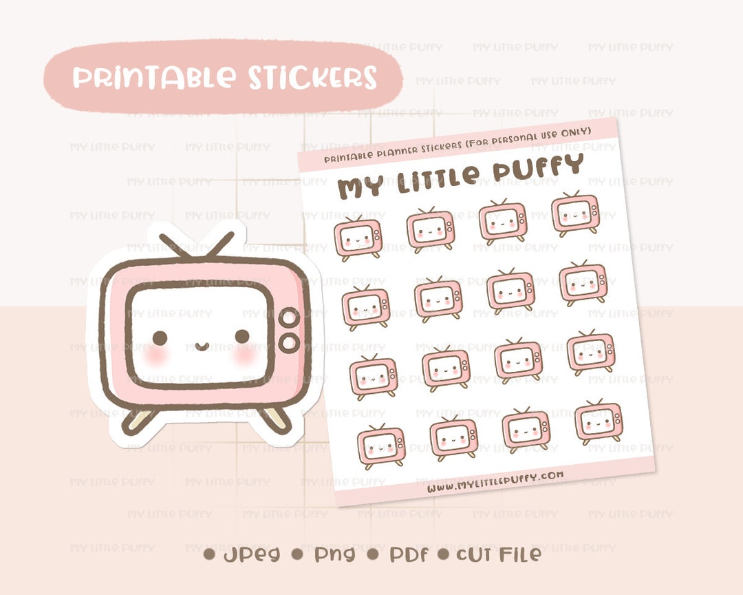Cute TV Printable Planner Sticker/ TV Planner Sticker/ Binge Watch ...
