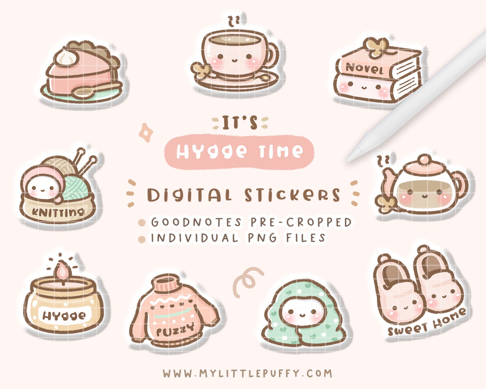 Hygge Digital Planner Stickers/ Cute Hygge Digital Stickers/ - Etsy