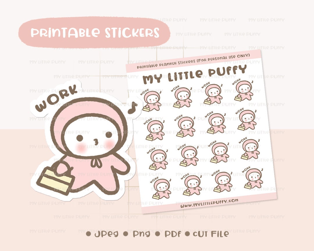 Cute Work Printable Planner Sticker/ Work Planner Sticker/ Go to Work ...