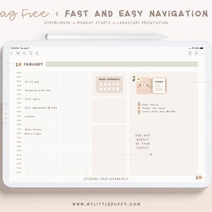 Undated Kawaii Daily Digital Planner/ Cute Digital Planner/ Kawaii ...