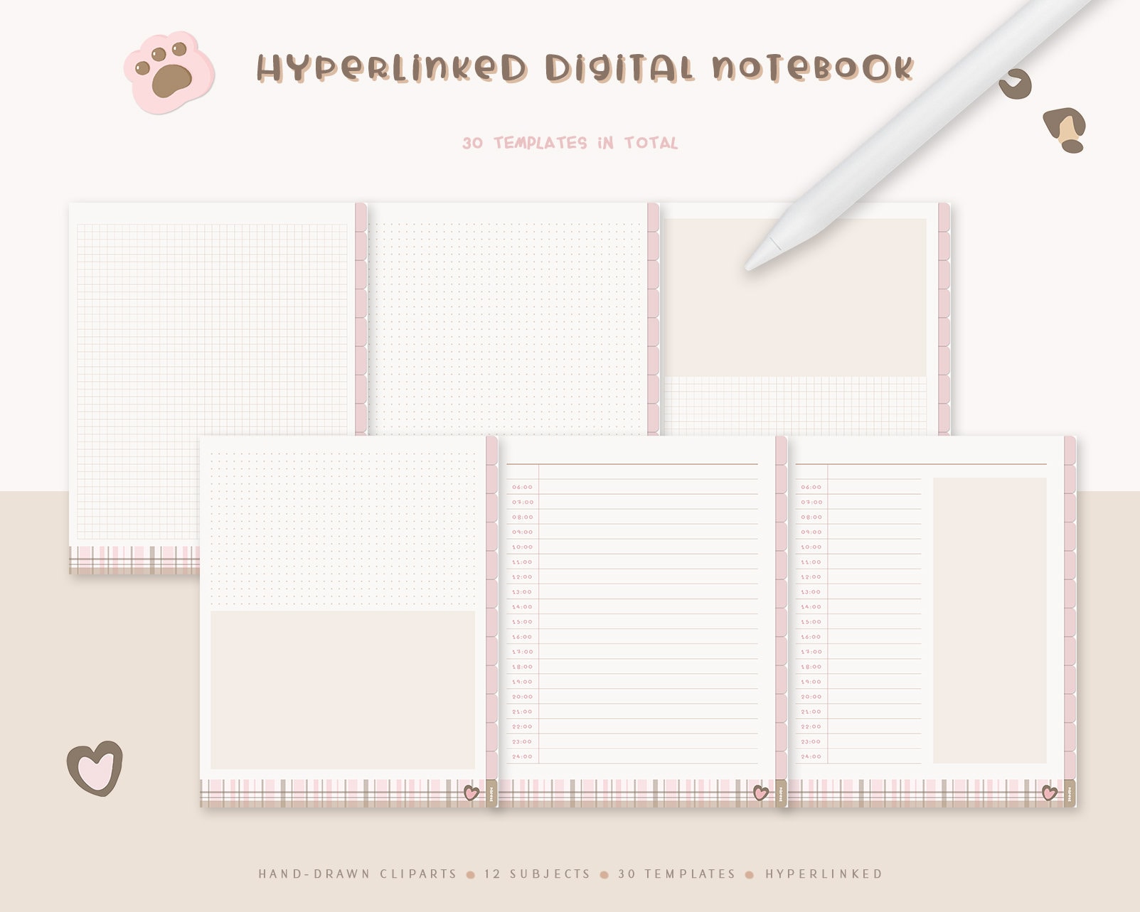 Leopard Digital Notebook Goodnotes/ Digital Notebook With - Etsy