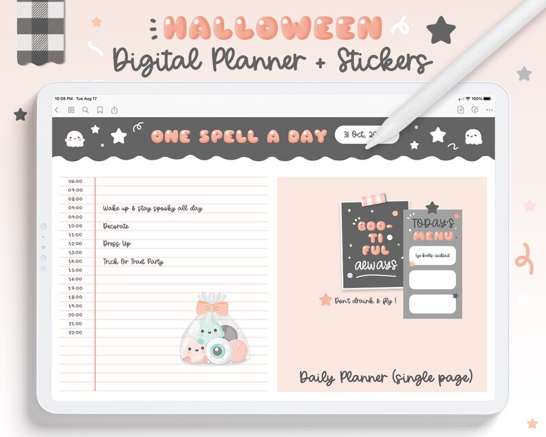 Kawaii Halloween Digital Stickers/ Cute Halloween Digital - Etsy