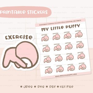 Cute Workout Printable Planner Sticker/ Workout Planner Sticker ...