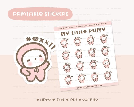 Cute Angry Printable Planner Sticker/ Angry Planner Sticker/ - Etsy