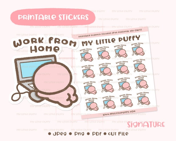 Cute Work From Home Printable Planner Sticker/ Home Office | Etsy