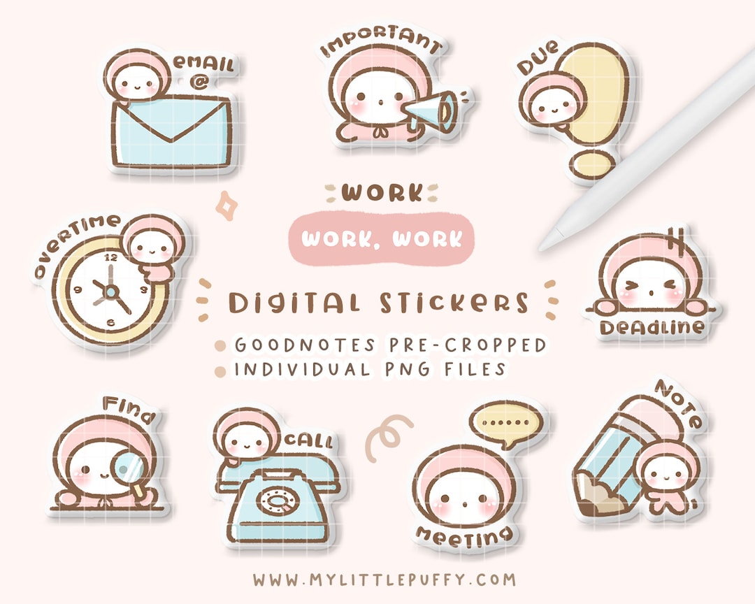 Cute Work Digital Stickers/ Work Digital Planner Stickers/ to Do List ...