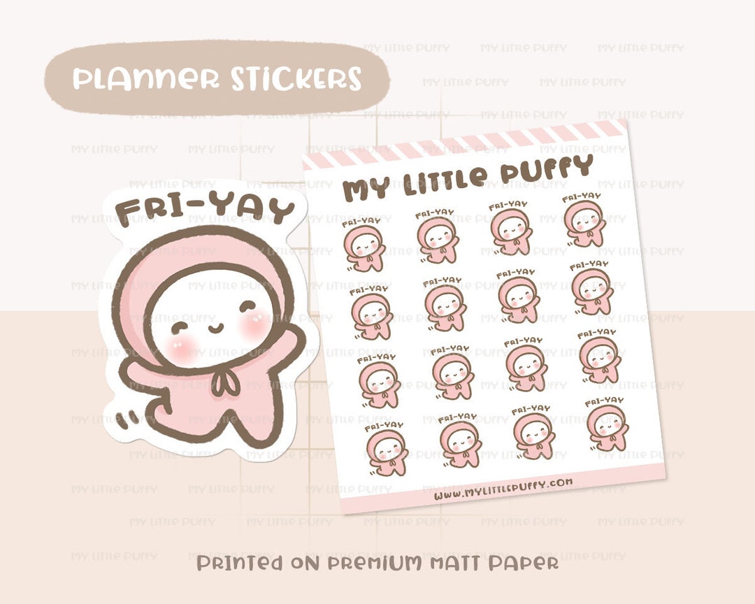 FRI-YAY Planner Stickers/ TGIF Planner Stickers/ Happy Friday Planner ...