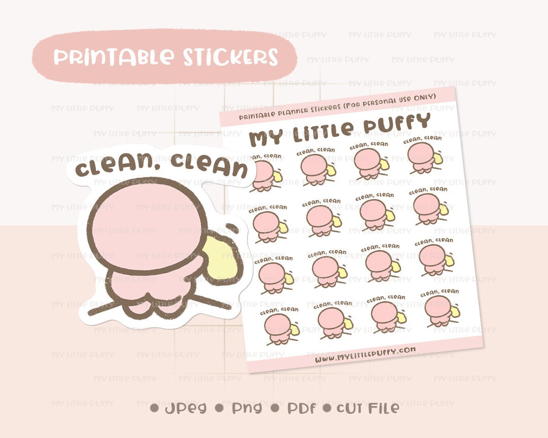 Cute House Cleaning Printable Planner Sticker/ Daily Chore Planner ...