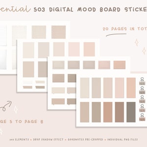 Digital Mood Board Stickers/ Vision Board Digital Stickers Pink ...
