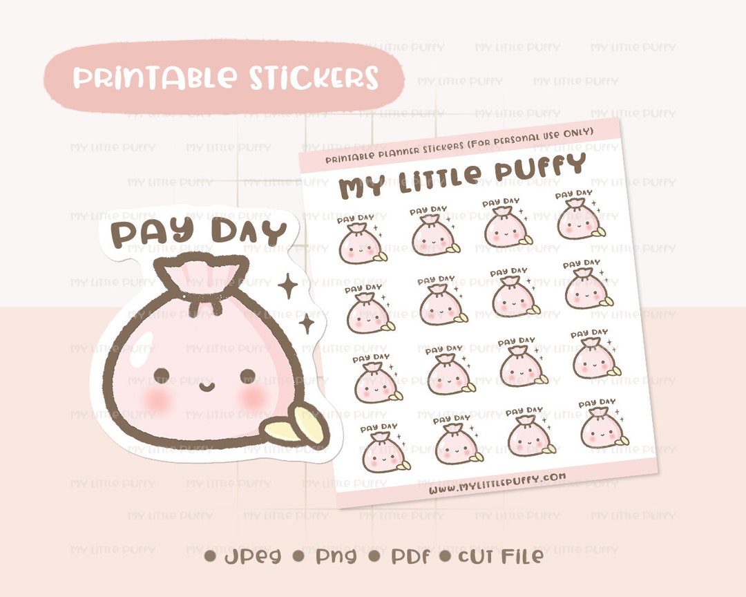 Cute Payday Printable Planner Sticker/ Payday Planner Sticker/ Pay Day ...
