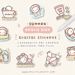 Summer Digital Stickers/ Summer Digital Planner Stickers/ Cute Digital ...