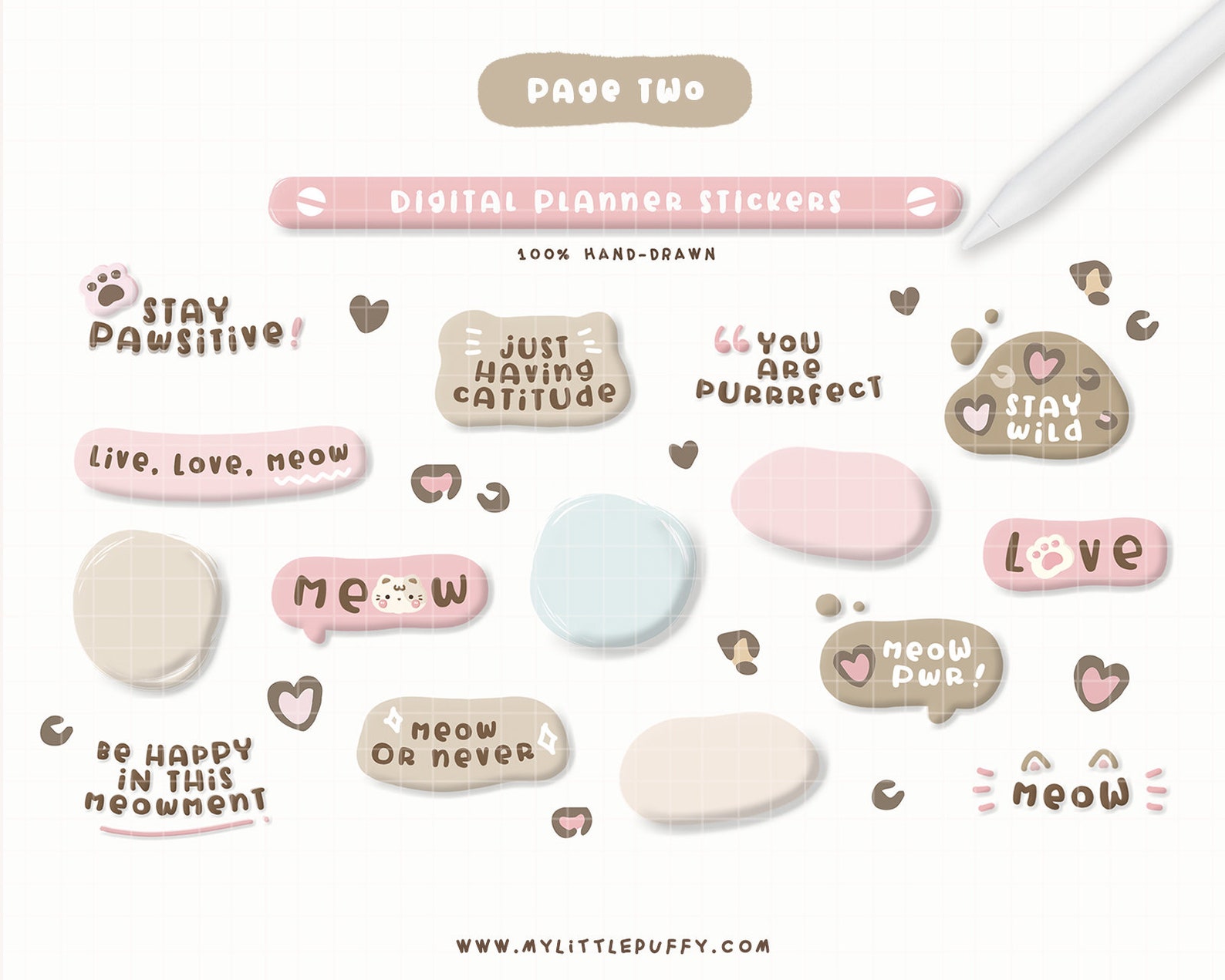 Kawaii Digital Planner Stickers for Goodnotes Planner/ - Etsy
