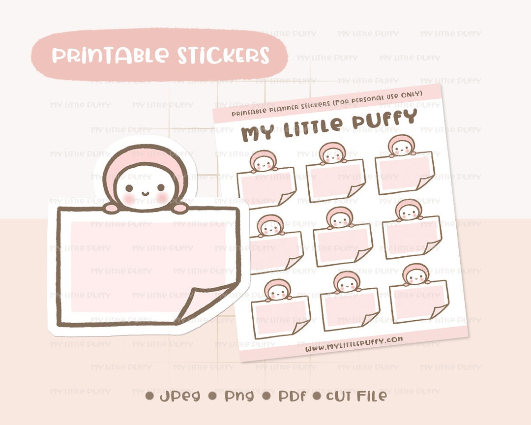 Cute Sticky Note Printable Planner Sticker/ Sticky Note Planner Sticker ...