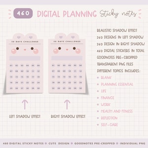 Cute Digital Stickers/ Cute Digital Sticky Notes/ Kawaii Digital ...