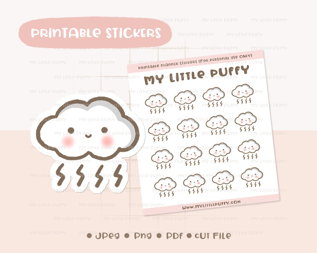 Thunderstorm Printable Planner Sticker/ Storming Planner Sticker ...