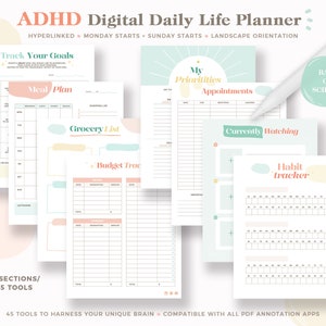 Adhd Digital Planner/ Adults Adhd Planner/ Digital Adhd - Etsy