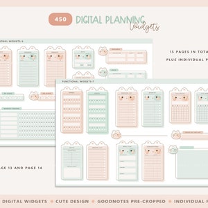 Kawaii Digital Widgets/ Cute Digital Planner Widgets/ Cute Digital ...