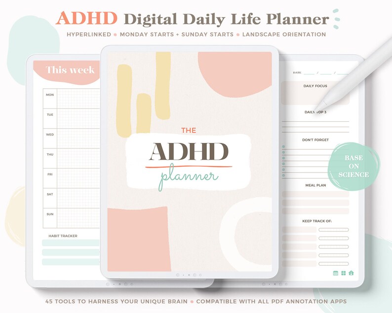 Adhd Digital Planner/ Adults Adhd Planner/ Digital Adhd - Etsy