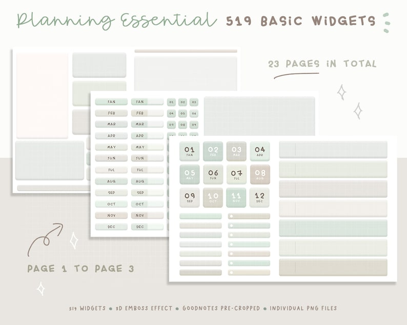 Functional Digital Stickers/ Digital Planner Widgets/ Digital - Etsy