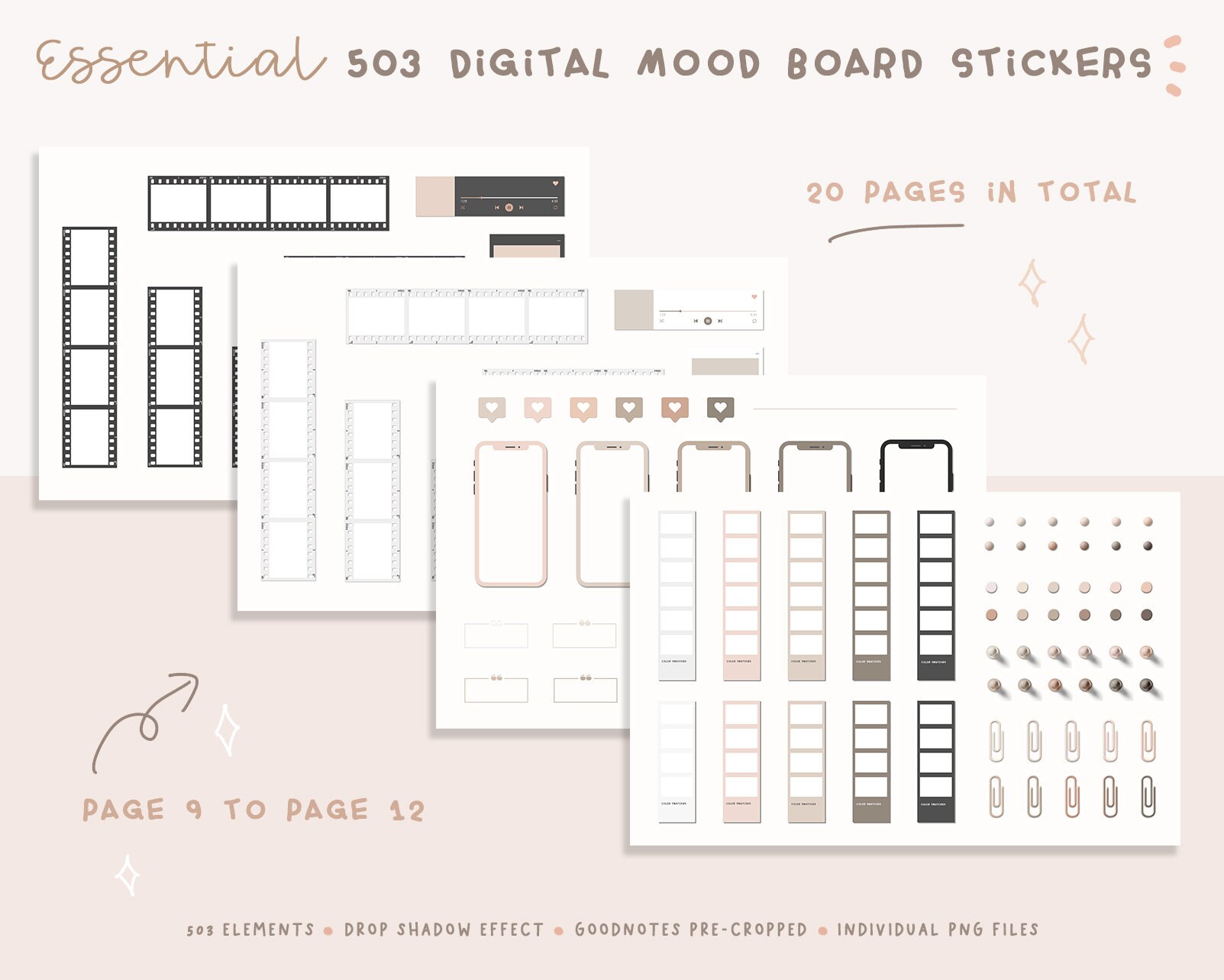 Digital Mood Board Stickers/ Vision Board Digital Stickers - Etsy