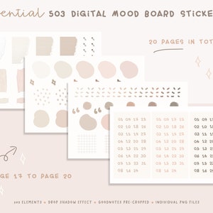Digital Mood Board Stickers/ Vision Board Digital Stickers Pink ...