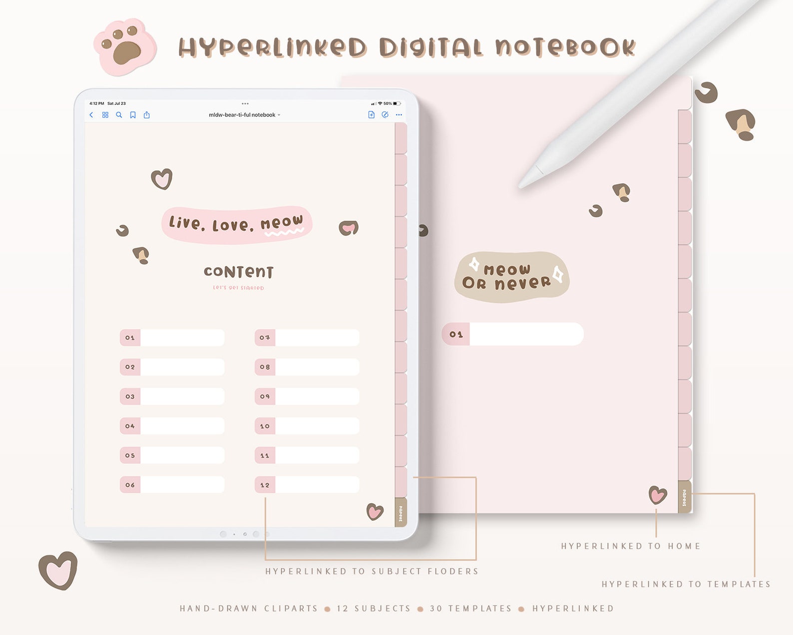 Leopard Digital Notebook Goodnotes/ Digital Notebook With Tabs/ Digital ...