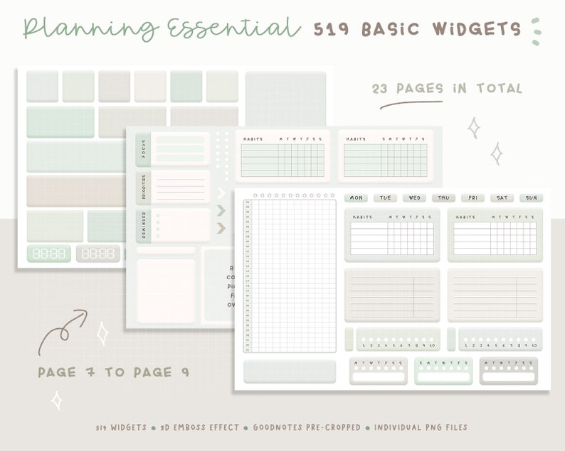Functional Digital Stickers/ Digital Planner Widgets/ Digital - Etsy