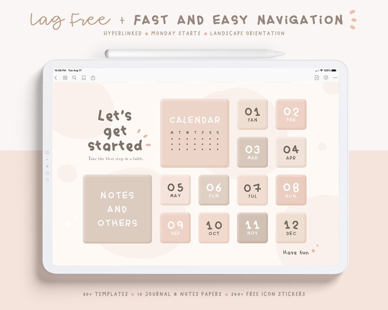 Undated Weekly Digital Planner/ Digital Life Planner/ Journal Digital ...