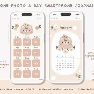 Cute iPhone Journal/ Digital Phone Journal/ One Photo A Day Digital ...