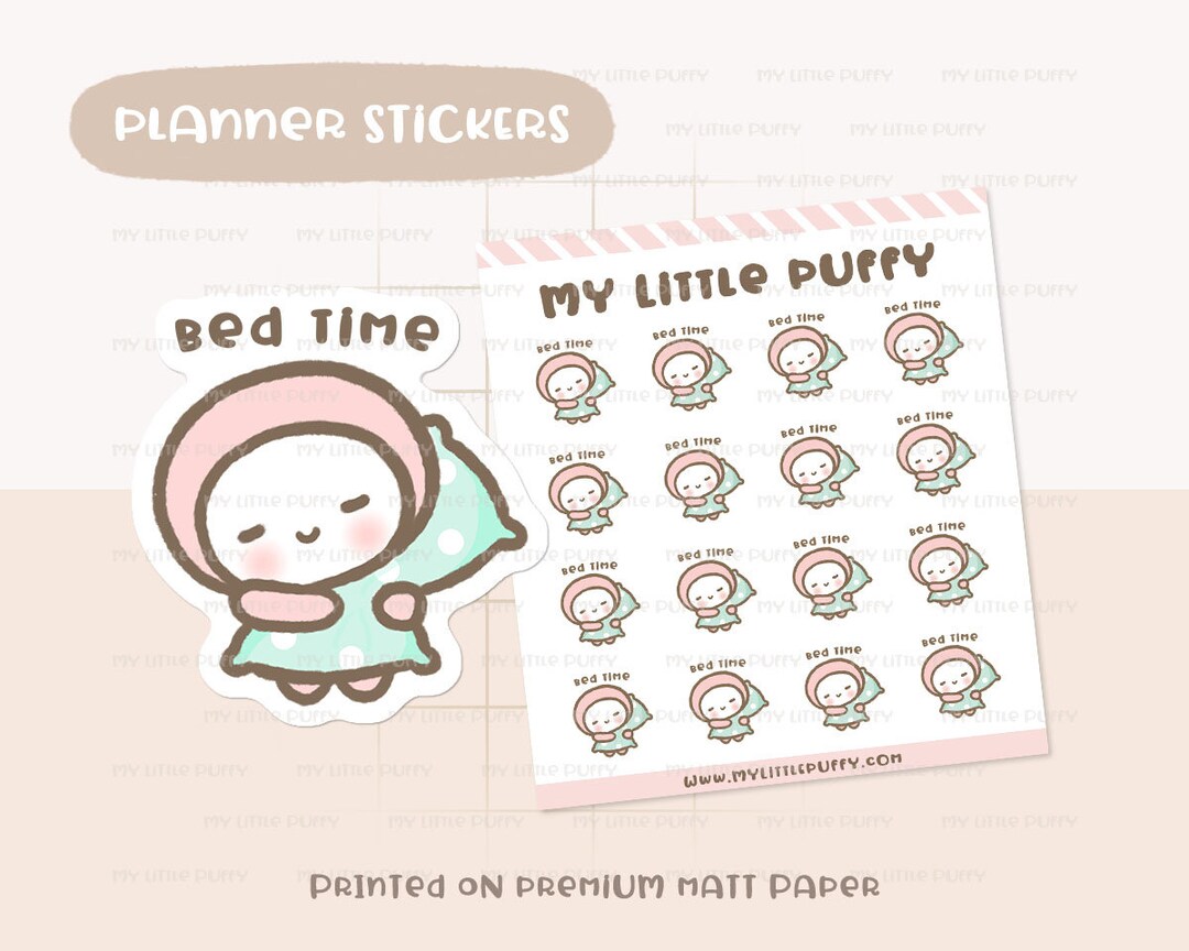 Bed Time Planner Stickers/ Sleep Planner Stickers/ Wake up Planner ...