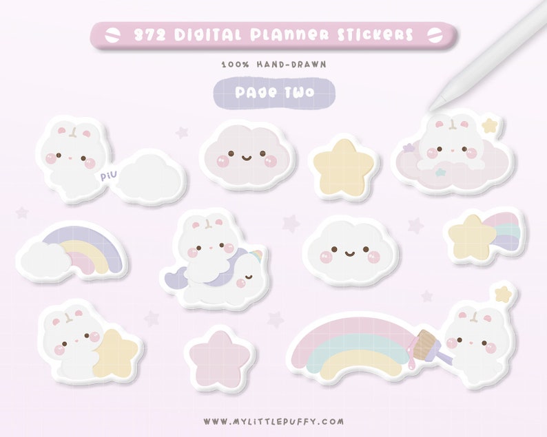 Cute Digital Planner Stickers/ Cute Goodnotes Stickers/ Cute Digital ...