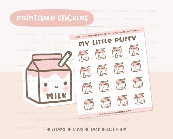 Cute Milk Printable Planner Sticker/ Milk Planner Sticker/ - Etsy