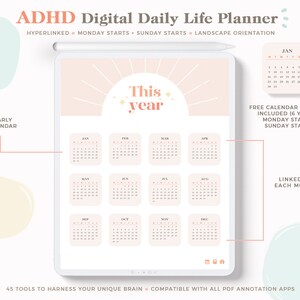 Adhd Digital Planner/ Adults Adhd Planner/ Digital Adhd - Etsy