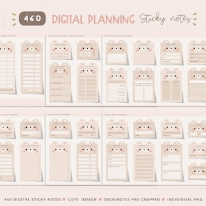 Cute Bear Digital Stickers/ Cute Digital Sticky Notes/ Kawaii Digital ...