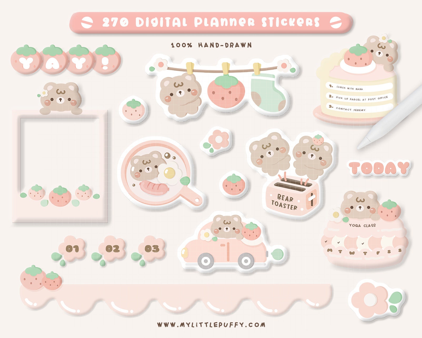 Cute Digital Planner Stickers for Goodnotes Planner/ Goodnotes - Etsy