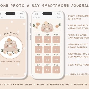 Cute iPhone Journal/ Digital Phone Journal/ One Photo A Day Digital ...