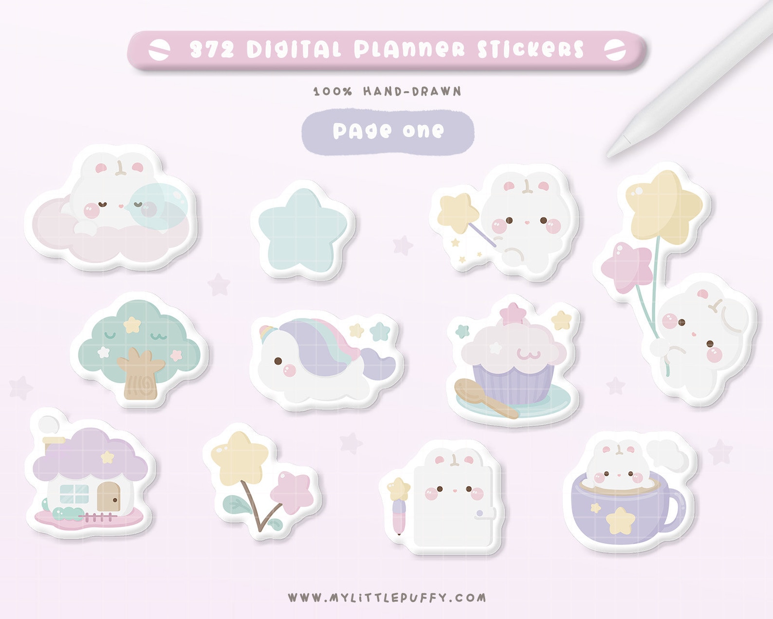 Cute Digital Planner Stickers/ Cute Goodnotes Stickers/ Cute Digital ...