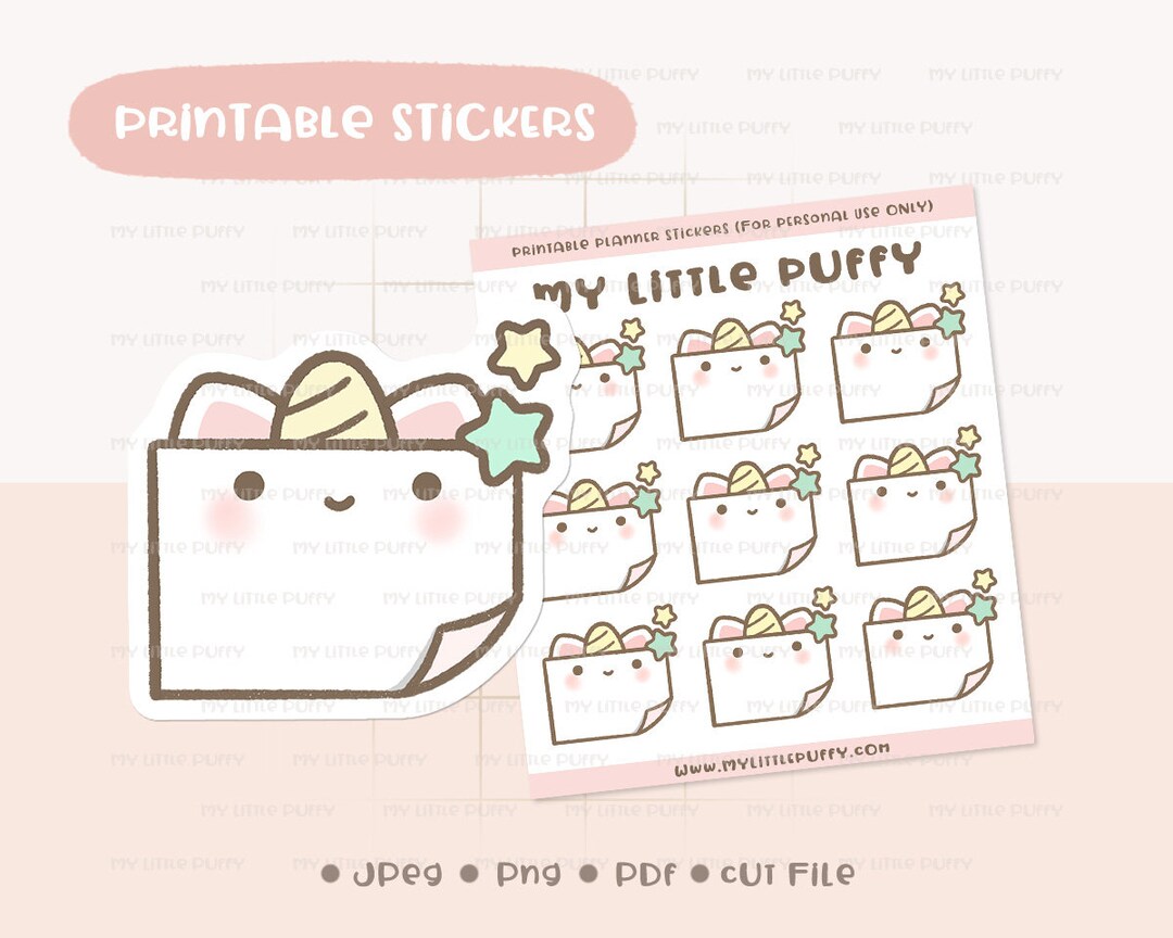 Unicorn Note Printable Planner Sticker/ Notepad Planner Sticker ...