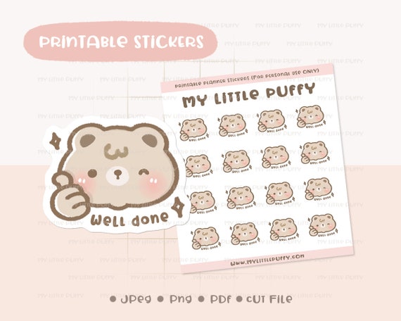 Well Done Printable Planner Stickers/ Emoji Planner Sticker/ | Etsy
