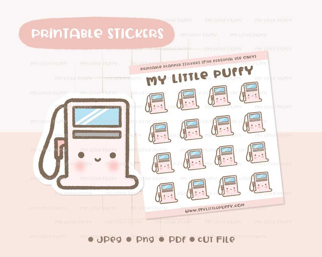 Fill up Gas Printable Planner Sticker/ Gas Station Planner Sticker/ Gas ...