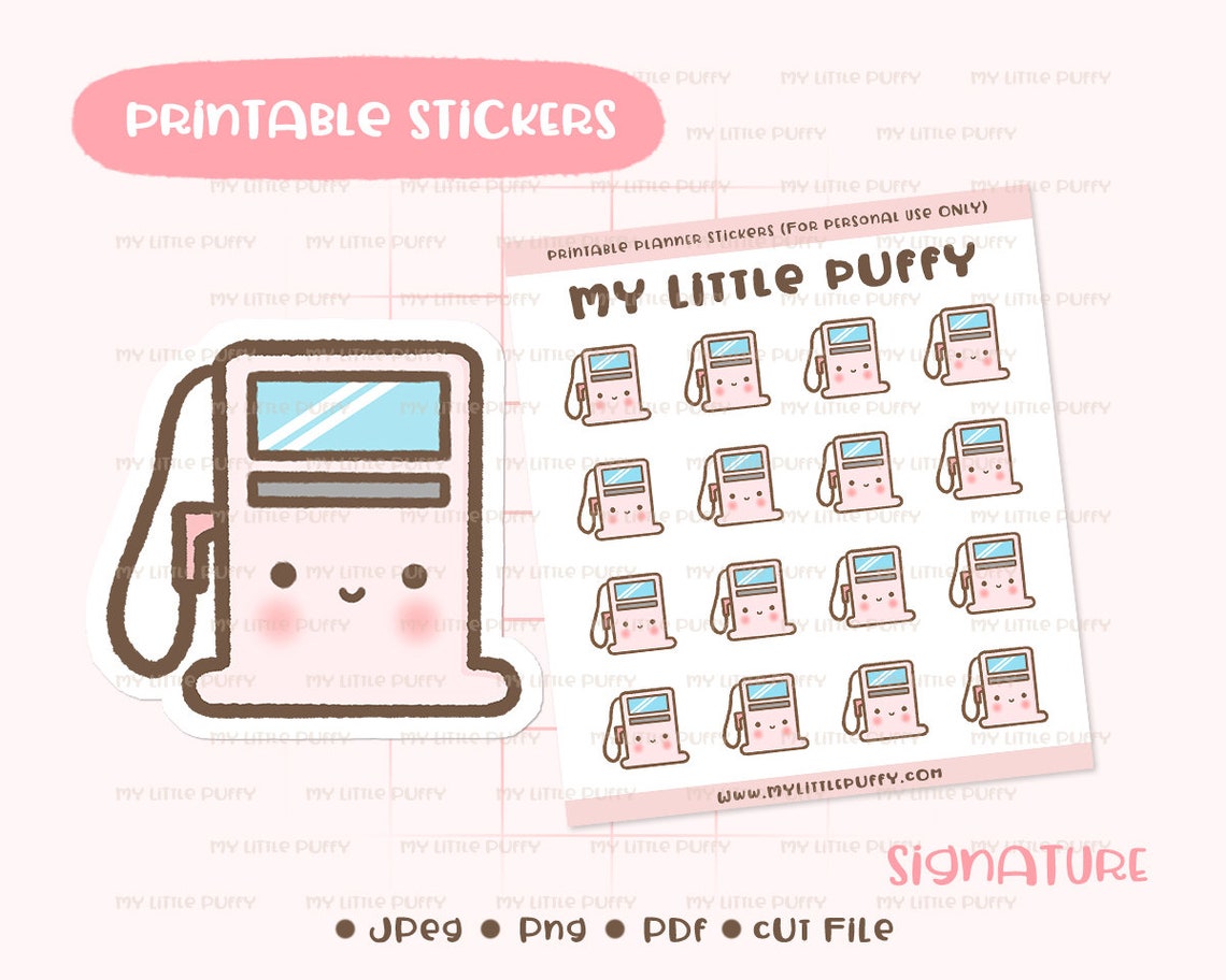 Fill Up Gas Printable Planner Sticker/ Gas Station Planner | Etsy